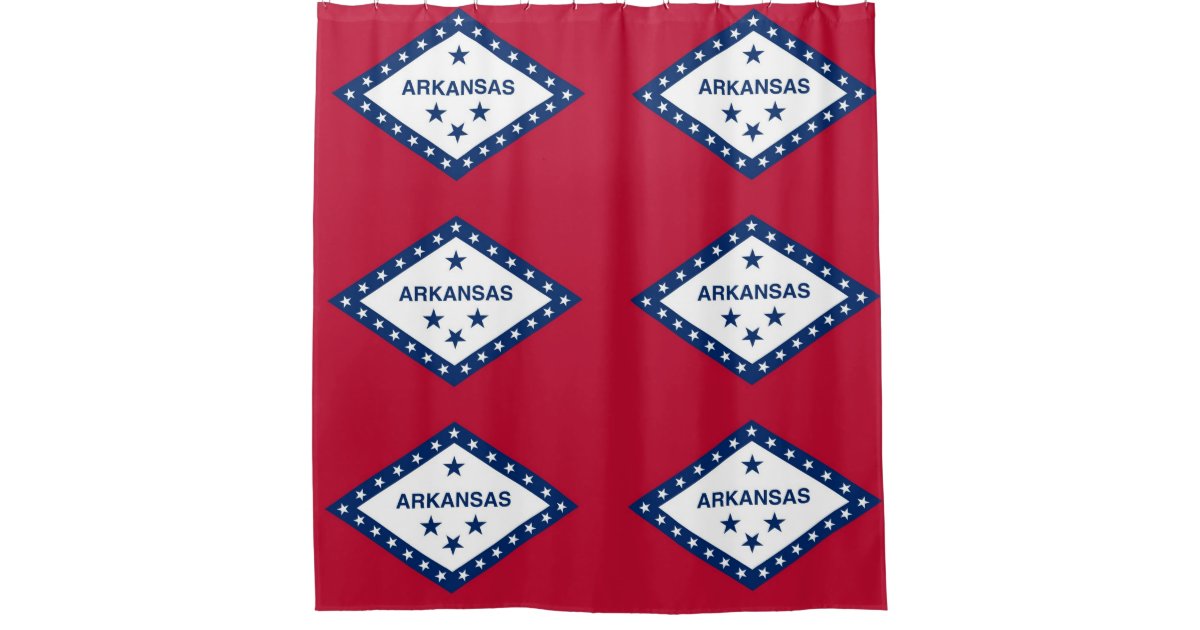 Patriotic Shower Curtain with Flag of Arkansas USA | Zazzle