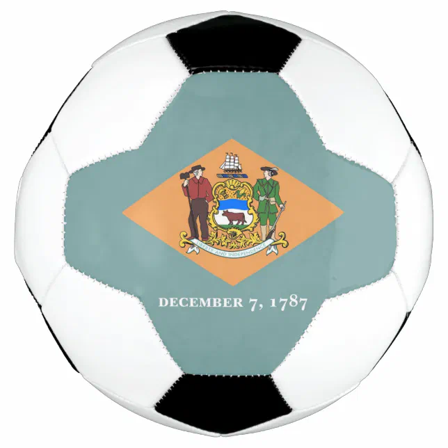 Patriotic Soccer Ball with Flag of Delaware USA | Zazzle