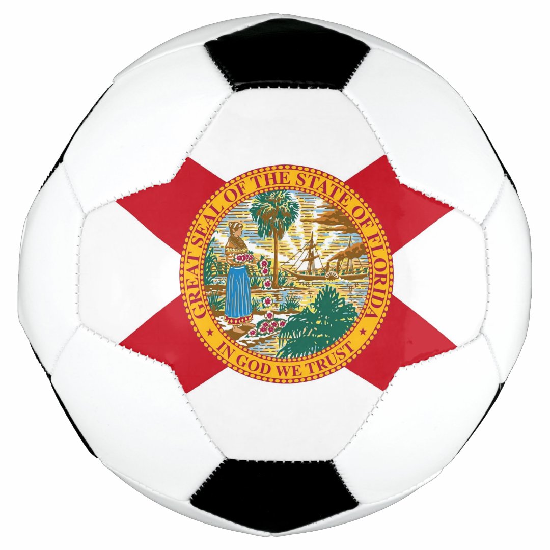 Patriotic Soccer Ball with Flag of Florida USA | Zazzle