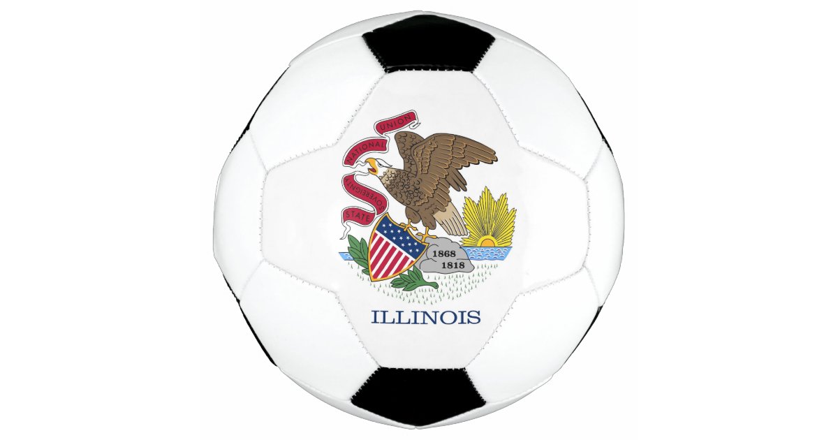 Patriotic Soccer Ball with Flag of Illinois, USA | Zazzle