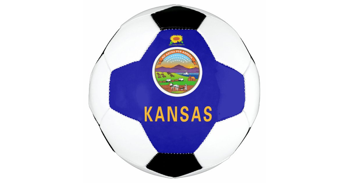 Patriotic Soccer Ball with Flag of Kansas, USA | Zazzle