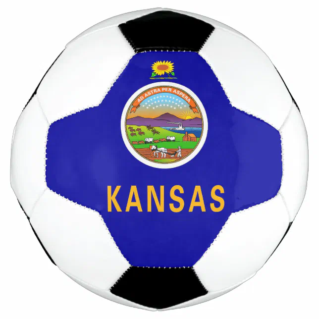Patriotic Soccer Ball with Flag of Kansas, USA | Zazzle