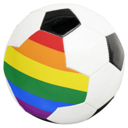Patriotic Soccer Ball with Pride LGBT Flag | Zazzle
