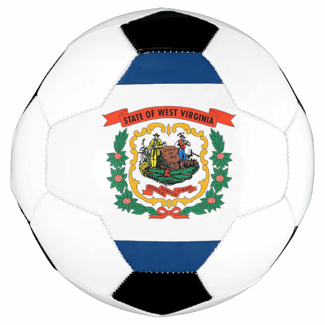 Patriotic Soccer Ball with West Virginia Flag | Zazzle