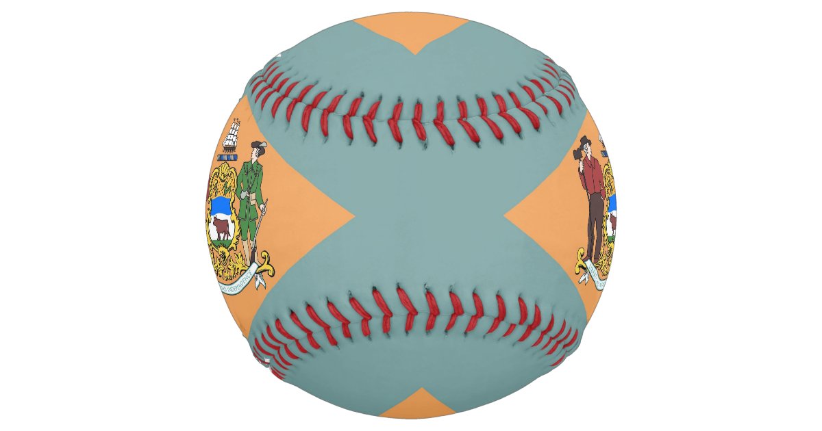 Patriotic Softball with flag of Delaware, USA | Zazzle