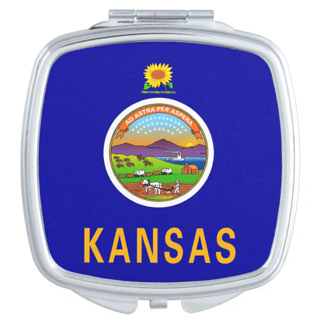 Patriotic, special mirror with Flag of Kansas | Zazzle
