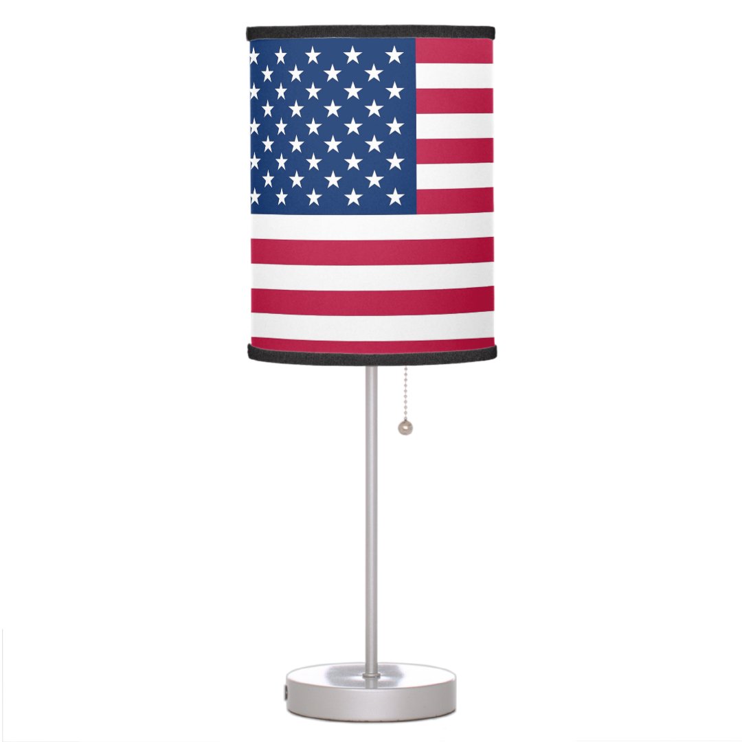 Patriotic, special table lamp with Flag of USA | Zazzle