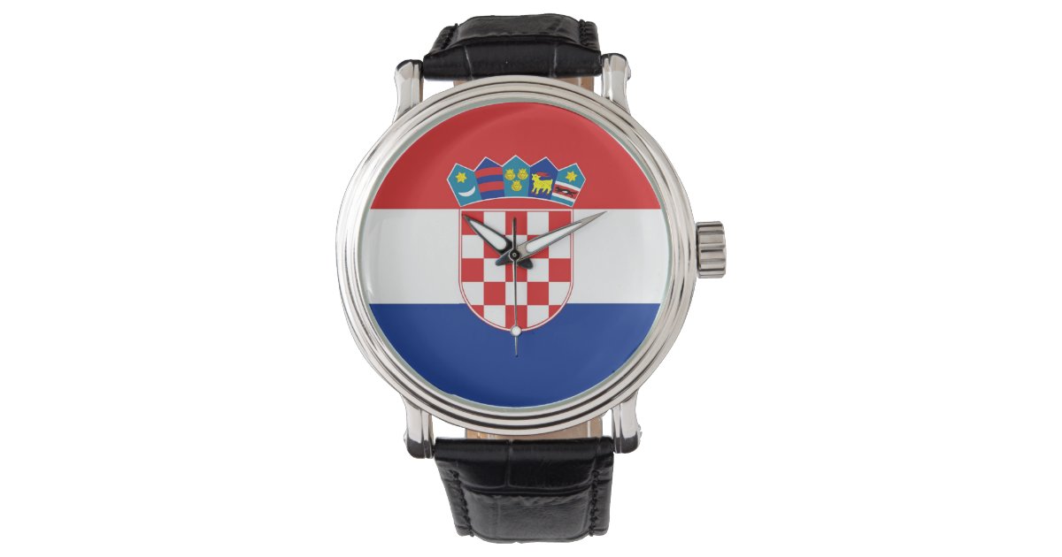 Patriotic, special watch with Flag of Croatia | Zazzle