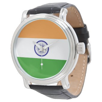 Patriotic, special watch with Flag of India | Zazzle