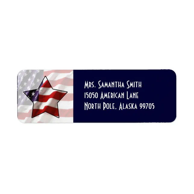 Patriotic Star Flag Address Label | Zazzle