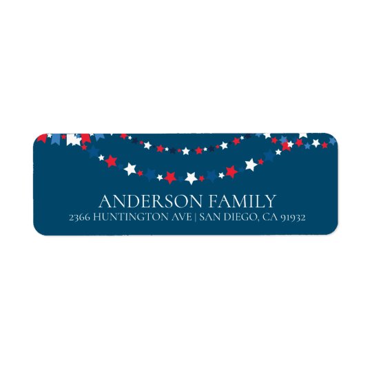 Patriotic Star Return Address Label | Zazzle.com