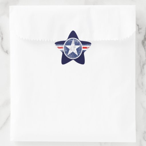 Patriotic Star Vintage Stripes Stickers | Zazzle