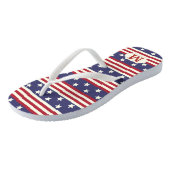 Patriotic Stars and Stripes American | Monogrammed Flip Flops | Zazzle
