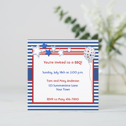 Patriotic Stars and Stripes Party Invitation | Zazzle