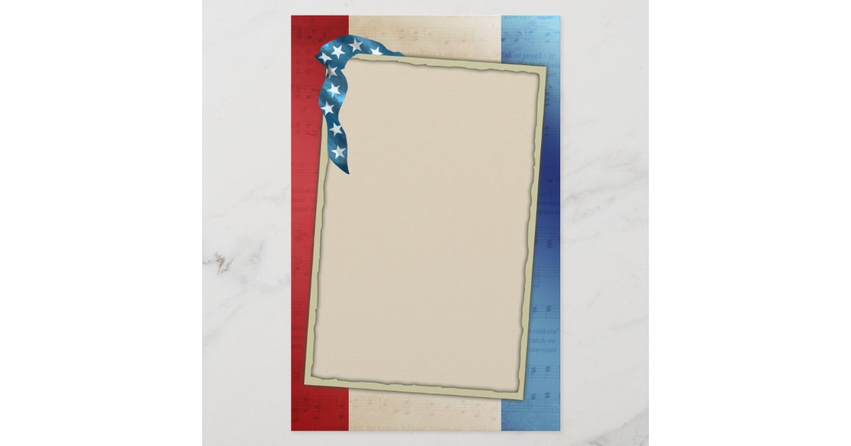 Patriotic Stars and Stripes Stationery | Zazzle
