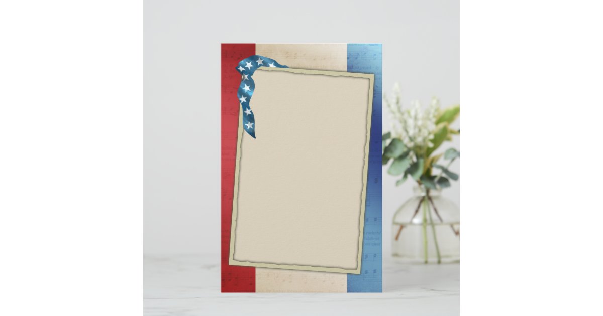 Patriotic Stars and Stripes Stationery | Zazzle
