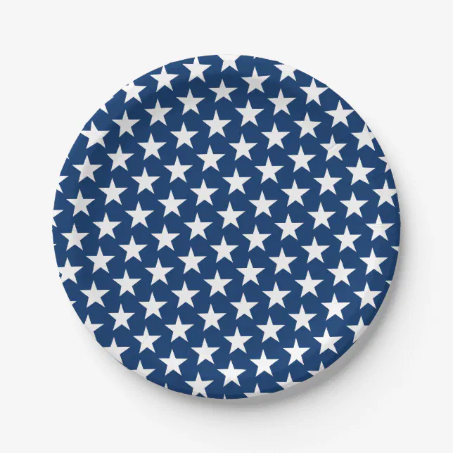 Patriotic Stars Paper Plate | Zazzle