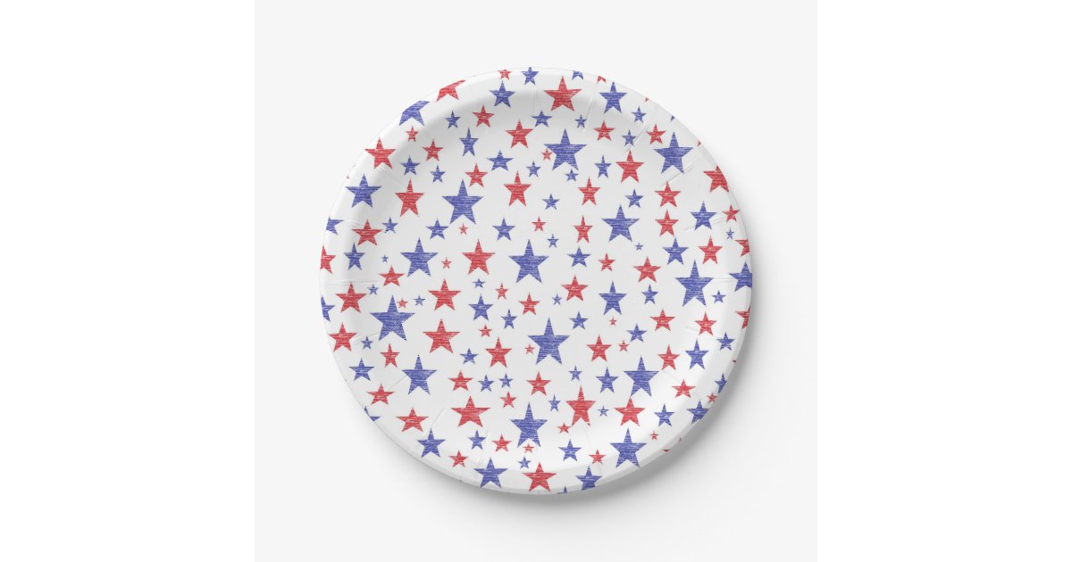 Patriotic Stars Paper Plates | Zazzle