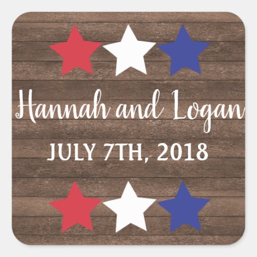 Patriotic Stars Rustic Fourth of July Stickers | Zazzle