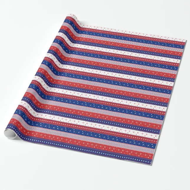 Patriotic Stars & Stripes Abstract American Flag 2 Wrapping Paper | Zazzle