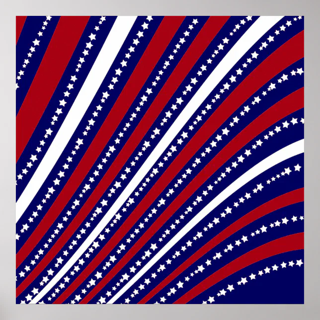 Patriotic Stars Stripes Freedom Flag 4th of July Poster | Zazzle