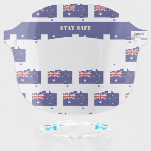 Patriotic Stay Safe AUSTRALIA FLAG Customizable Face Shield | Zazzle