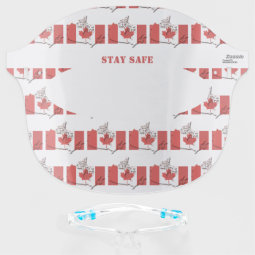 Patriotic Stay Safe CANADA FLAG Customizable Face Shield | Zazzle