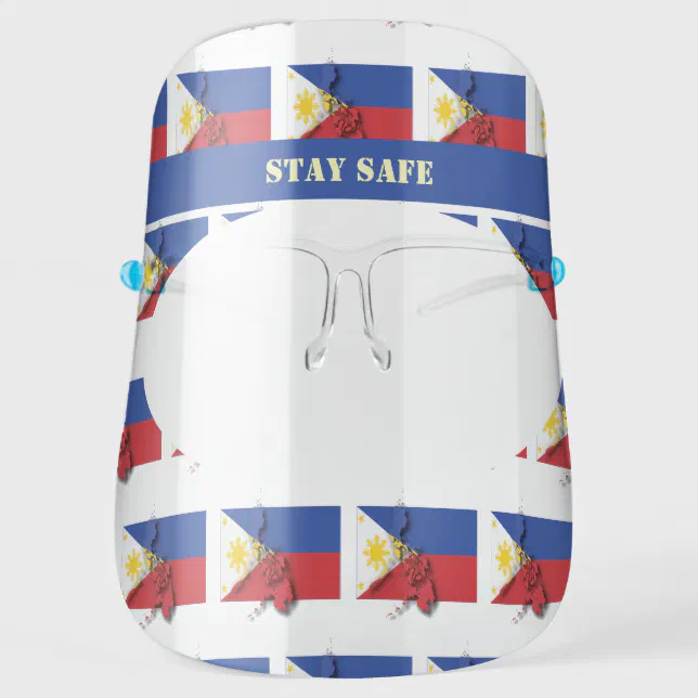 Patriotic Stay Safe Custom PHILIPPINES FLAG Face Shield | Zazzle