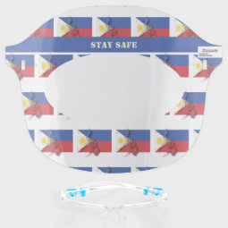 Patriotic Stay Safe Custom PHILIPPINES FLAG Face Shield | Zazzle