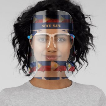 Patriotic Stay Safe Custom PHILIPPINES FLAG Face Shield | Zazzle