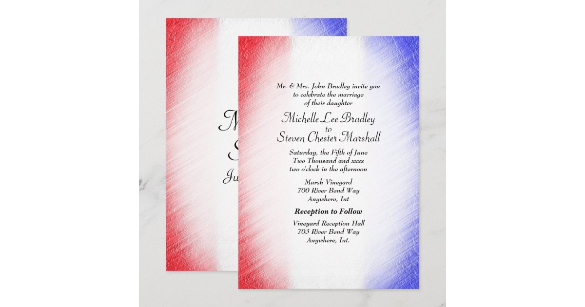 Patriotic Stripe Wedding Invitations | Zazzle