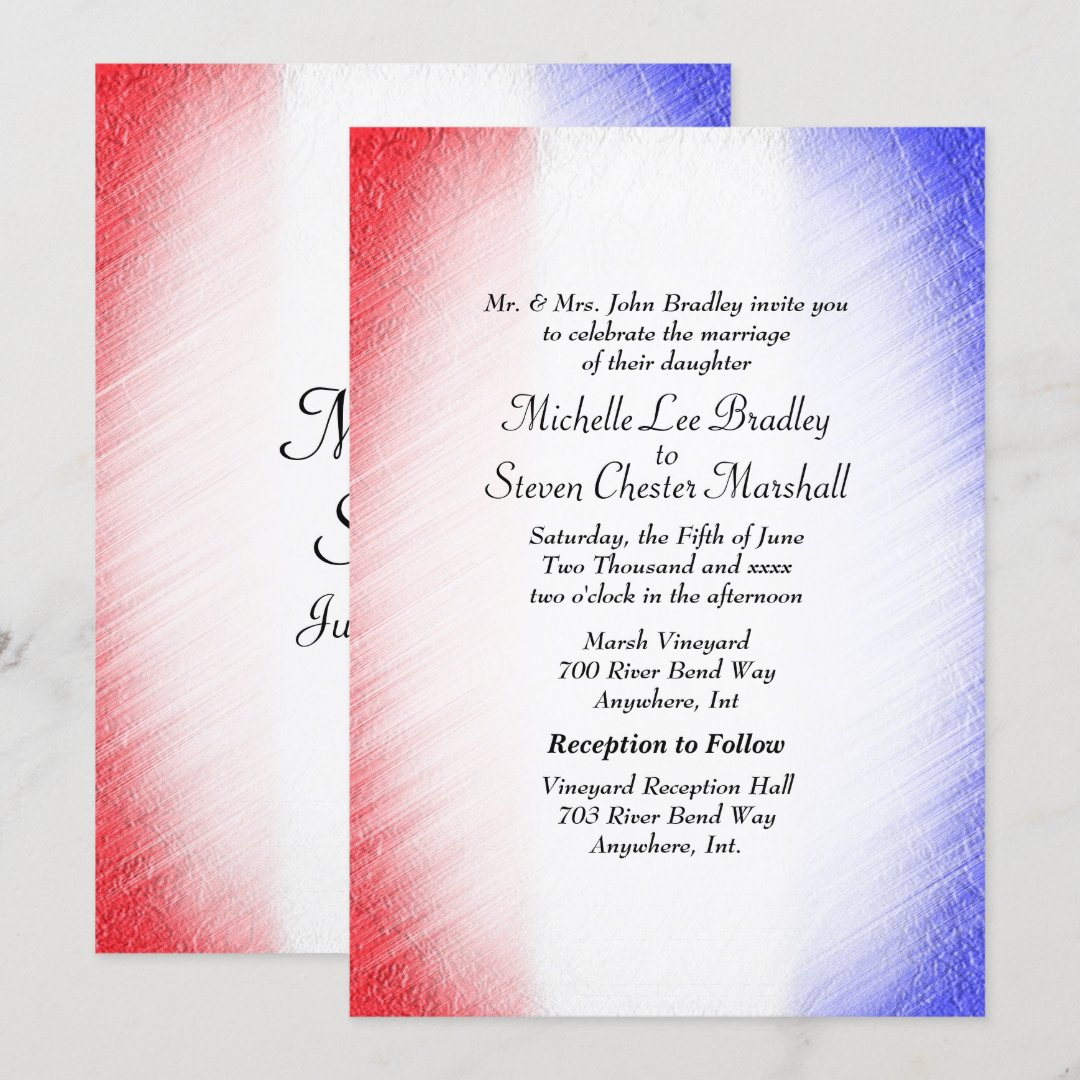 Patriotic Stripe Wedding Invitations | Zazzle