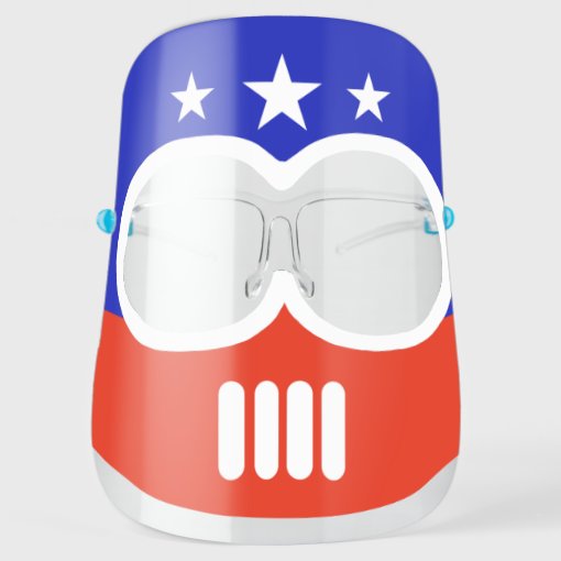 Patriotic Super Hero Face Shield | Zazzle
