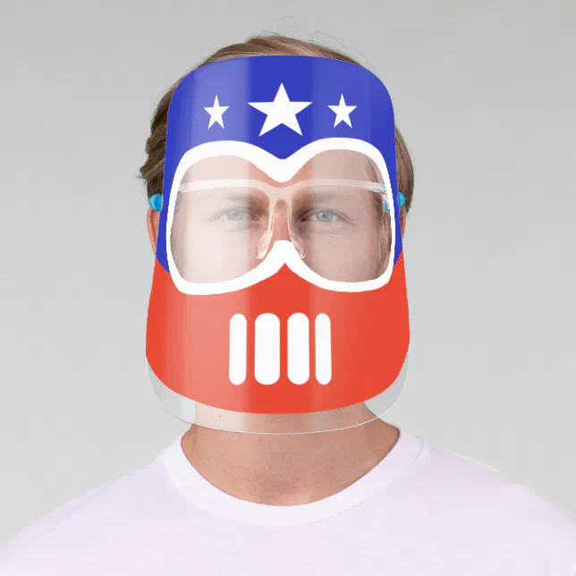 Patriotic Super Hero Face Shield | Zazzle