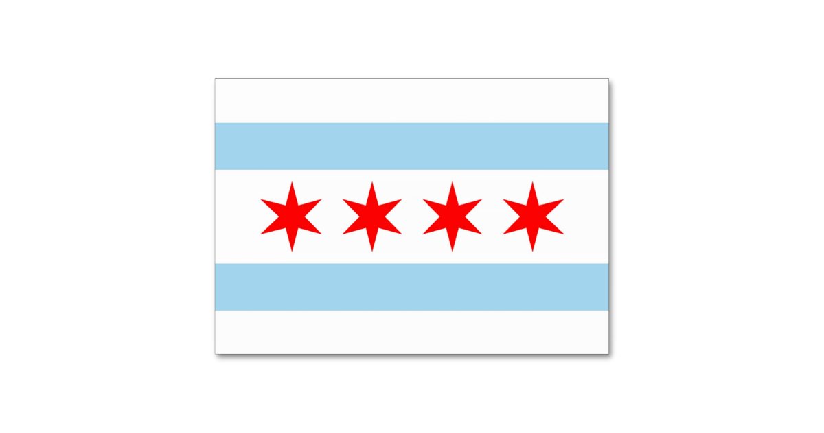 Patriotic table card with Flag of Chicago | Zazzle