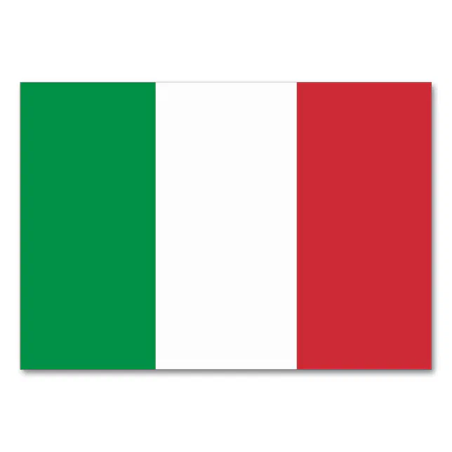 Patriotic table card with Flag of Italy | Zazzle
