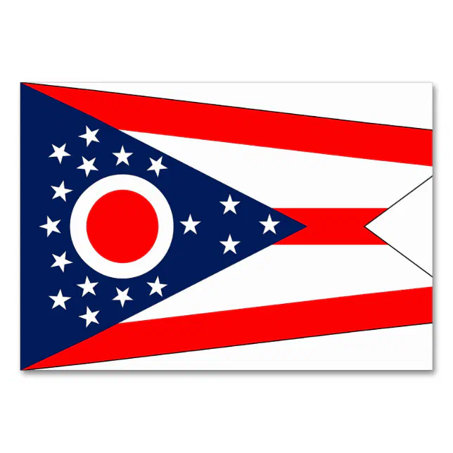 Patriotic table card with Flag of Ohio | Zazzle