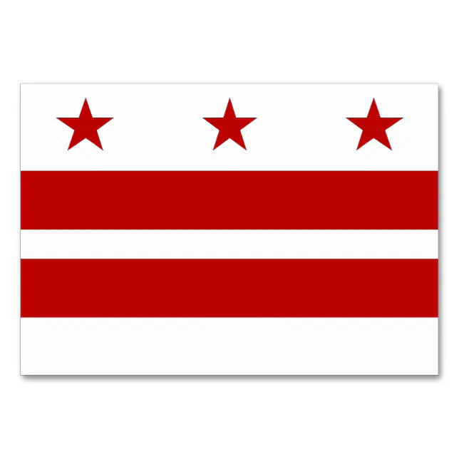 Patriotic table card with Flag of Washington DC | Zazzle