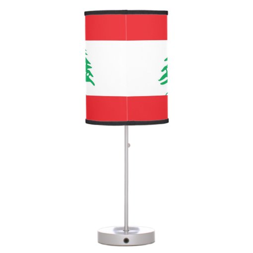 Patriotic table lamp with Flag of Lebanon | Zazzle