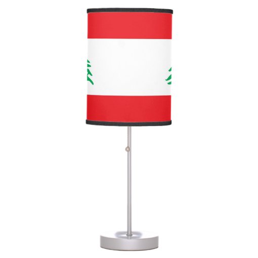 Patriotic table lamp with Flag of Lebanon | Zazzle