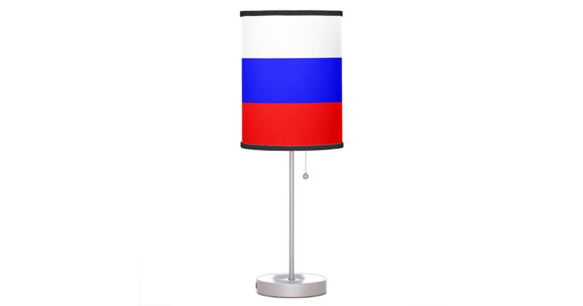 Patriotic table lamp with Flag of Russia | Zazzle