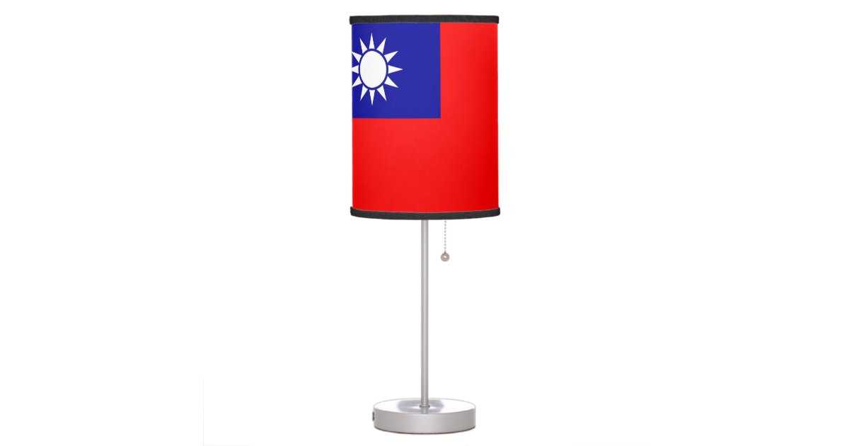 Patriotic table lamp with Flag of Taiwan | Zazzle