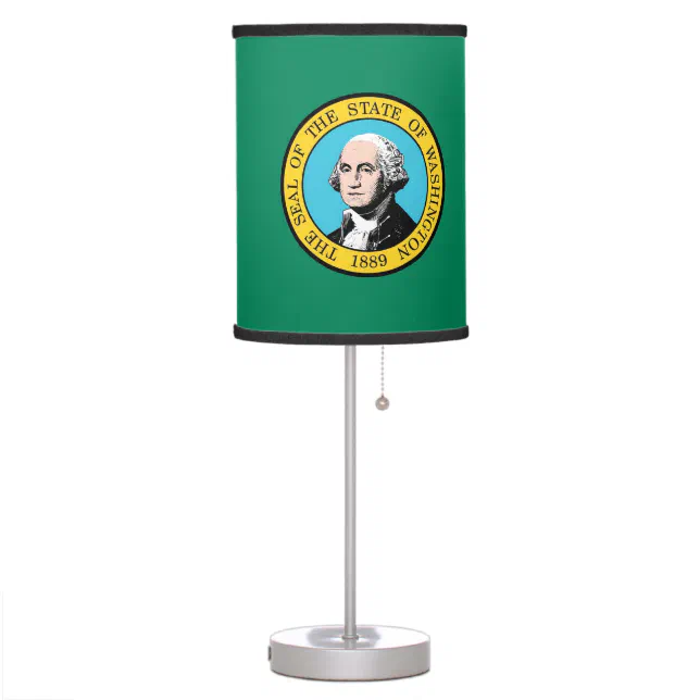 Patriotic table lamp with Flag of Washington State | Zazzle