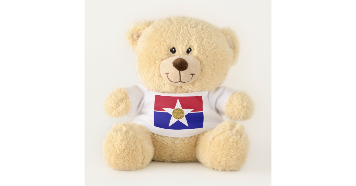 Patriotic Teddy Bear with flag of Dallas | Zazzle