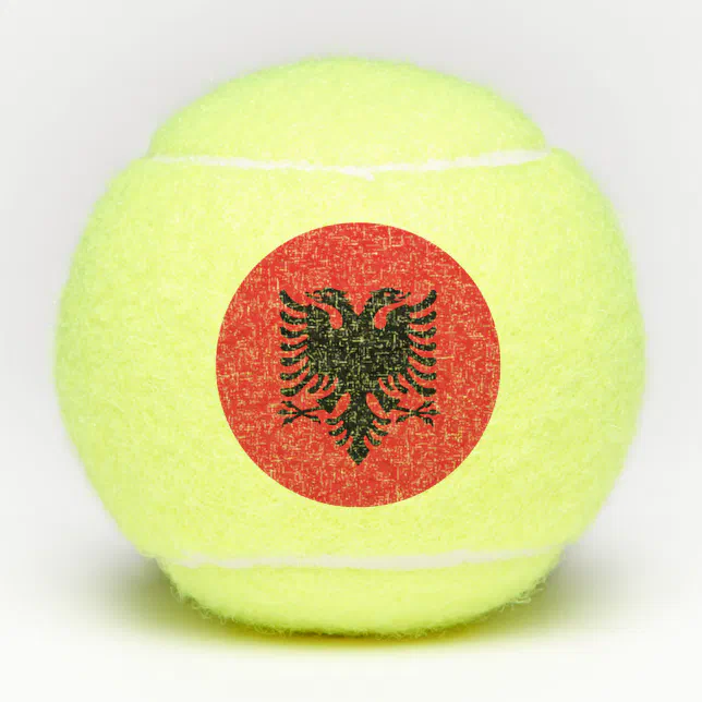 Patriotic Tennis Ball with Flag of Albania | Zazzle