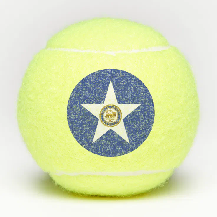 Patriotic Tennis Ball with Flag of Houston | Zazzle