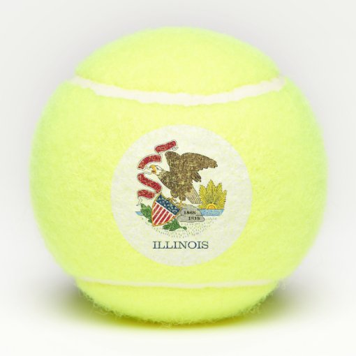 Patriotic Tennis Ball with Flag of Illinois, USA | Zazzle