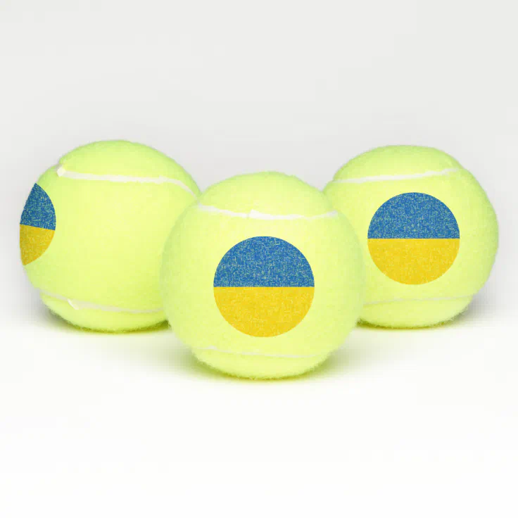 Patriotic Tennis Ball with Flag of Ukraine | Zazzle