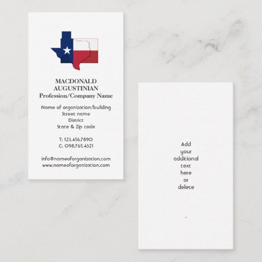 Patriotic | TEXAS FLAG | Photo Business Card | Zazzle
