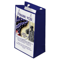 Patriotic Thank You VETERANS DAY Small Gift Bag | Zazzle